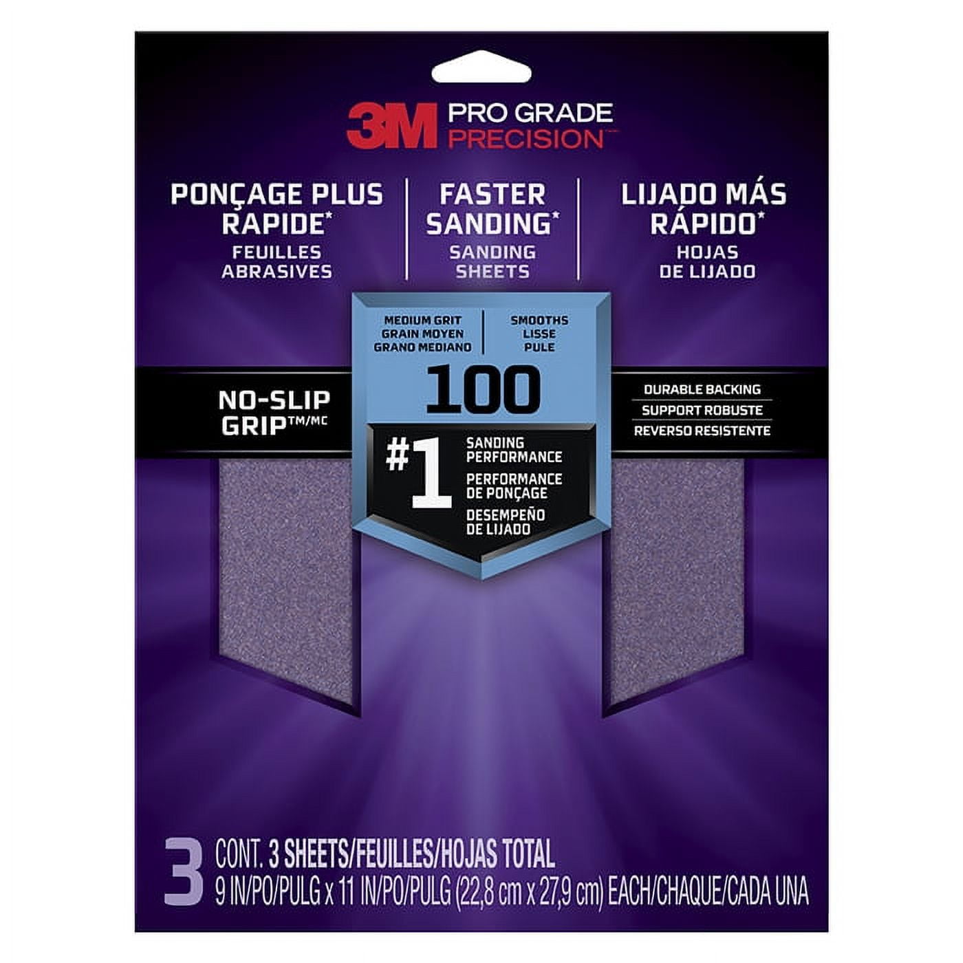 3M Pro Grade Precision 11 in. L X 9 in. W 100 Grit Ceramic Sanding ...
