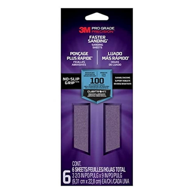 3M Pro Grade Precision 9 in. L X 3-2/3 in. W 100 Grit Ceramic Sanding ...