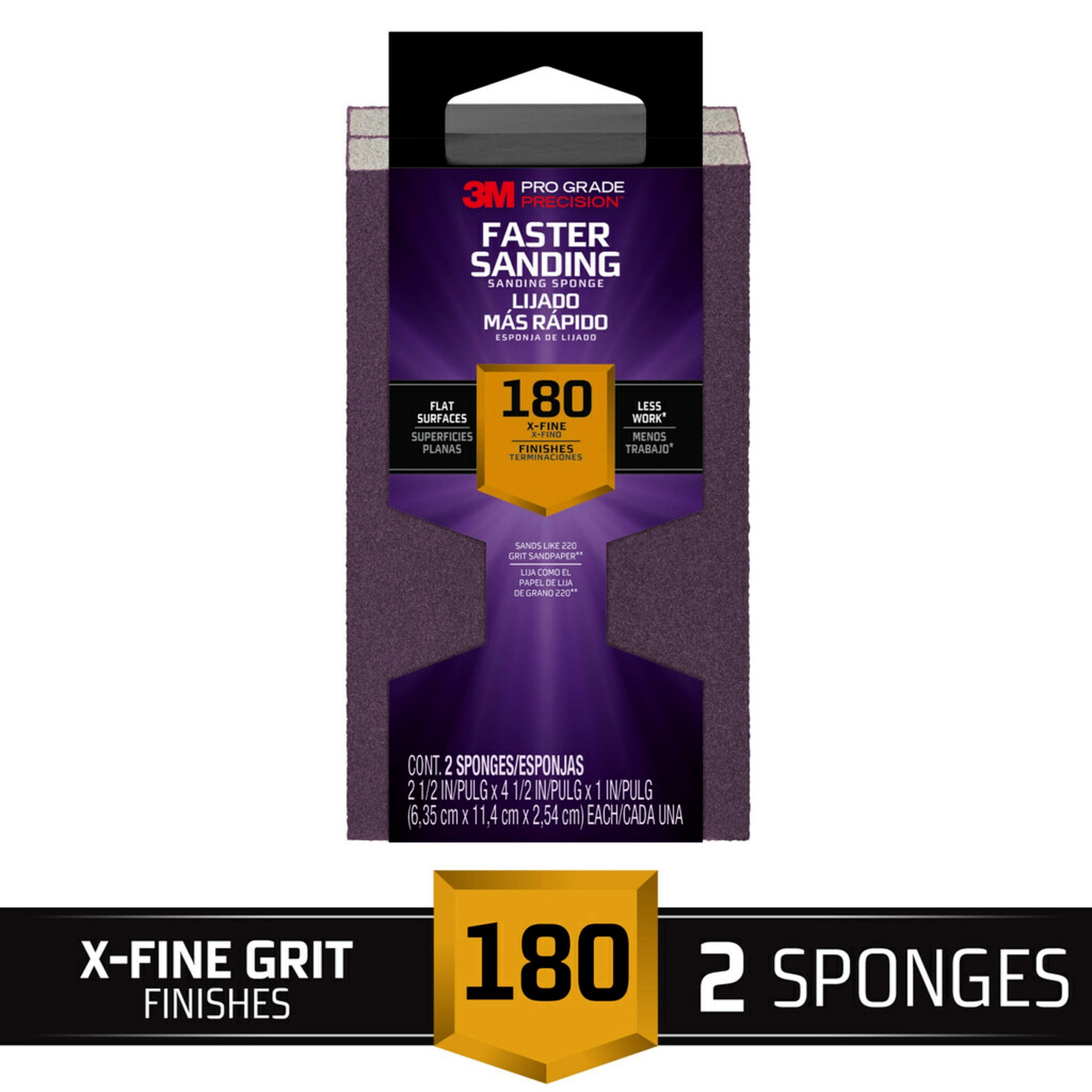 3M Pro Grade Precision Sanding Block, Faster Sanding, 2.5 in. x 4.5 in ...