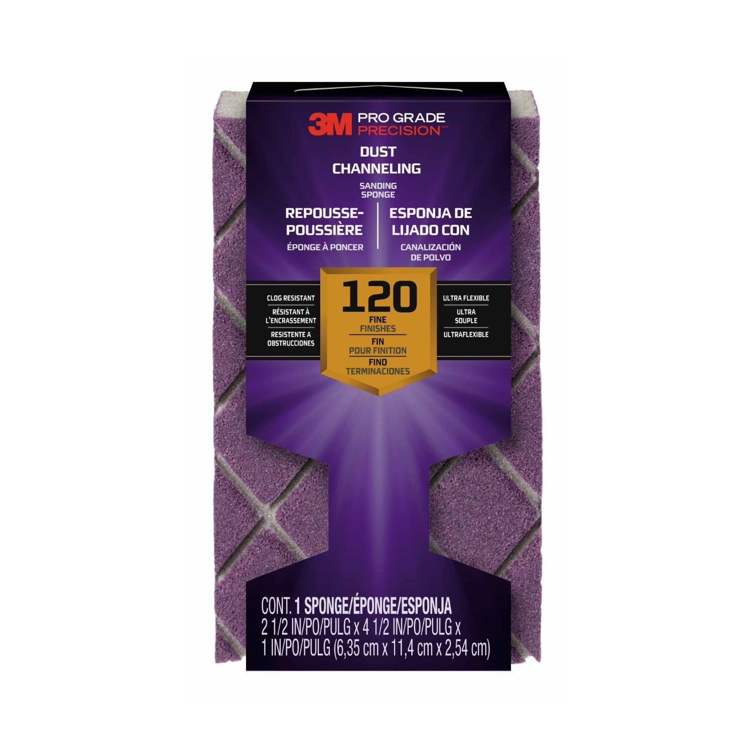 3M Pro Grade Precision Sanding Block, Dust Channeling, 4.5 in. x 2.5 in ...