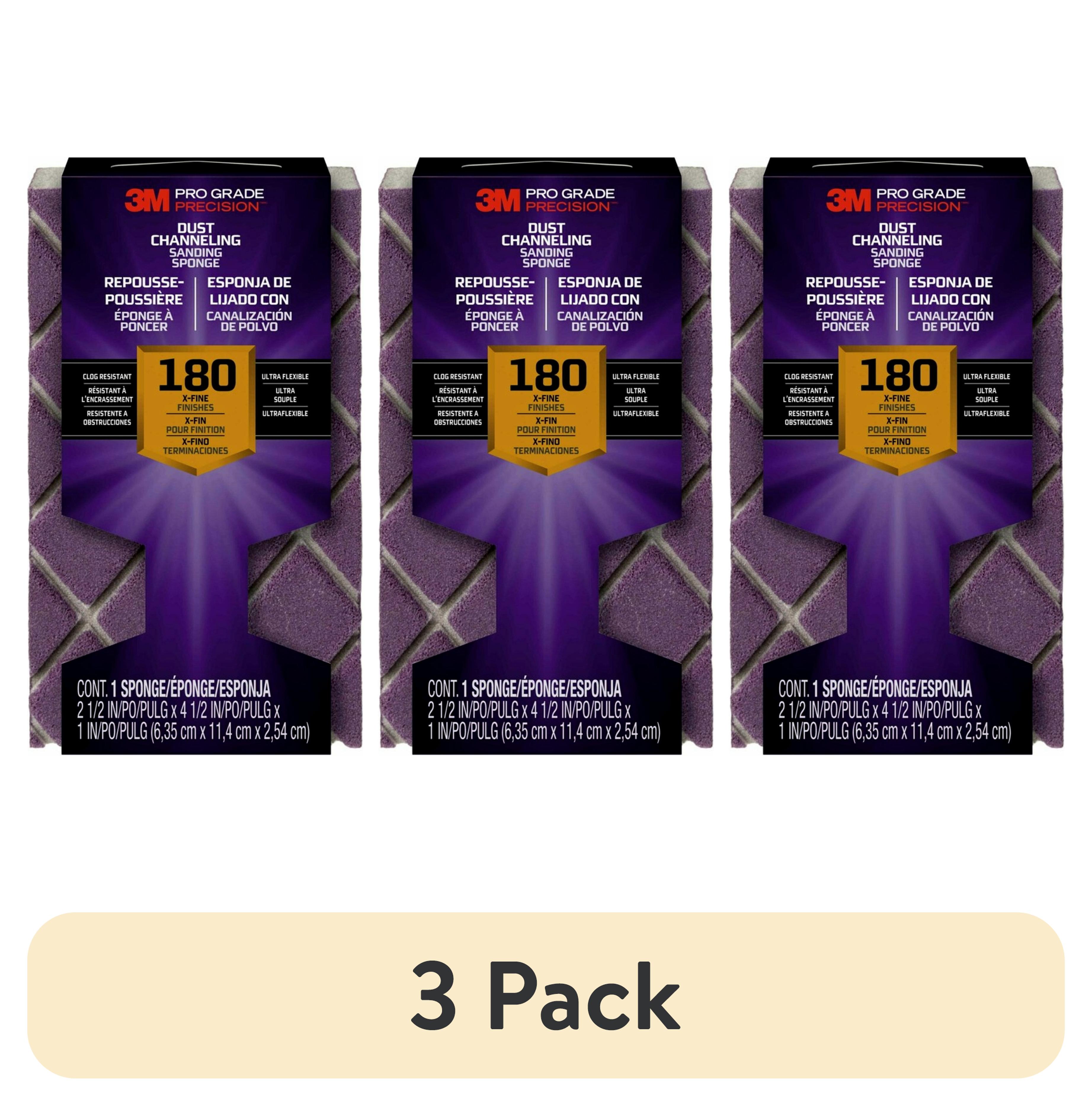 (3 pack) 3M Pro Grade Precision Sanding Block, Dust Channeling, 4.5 in ...