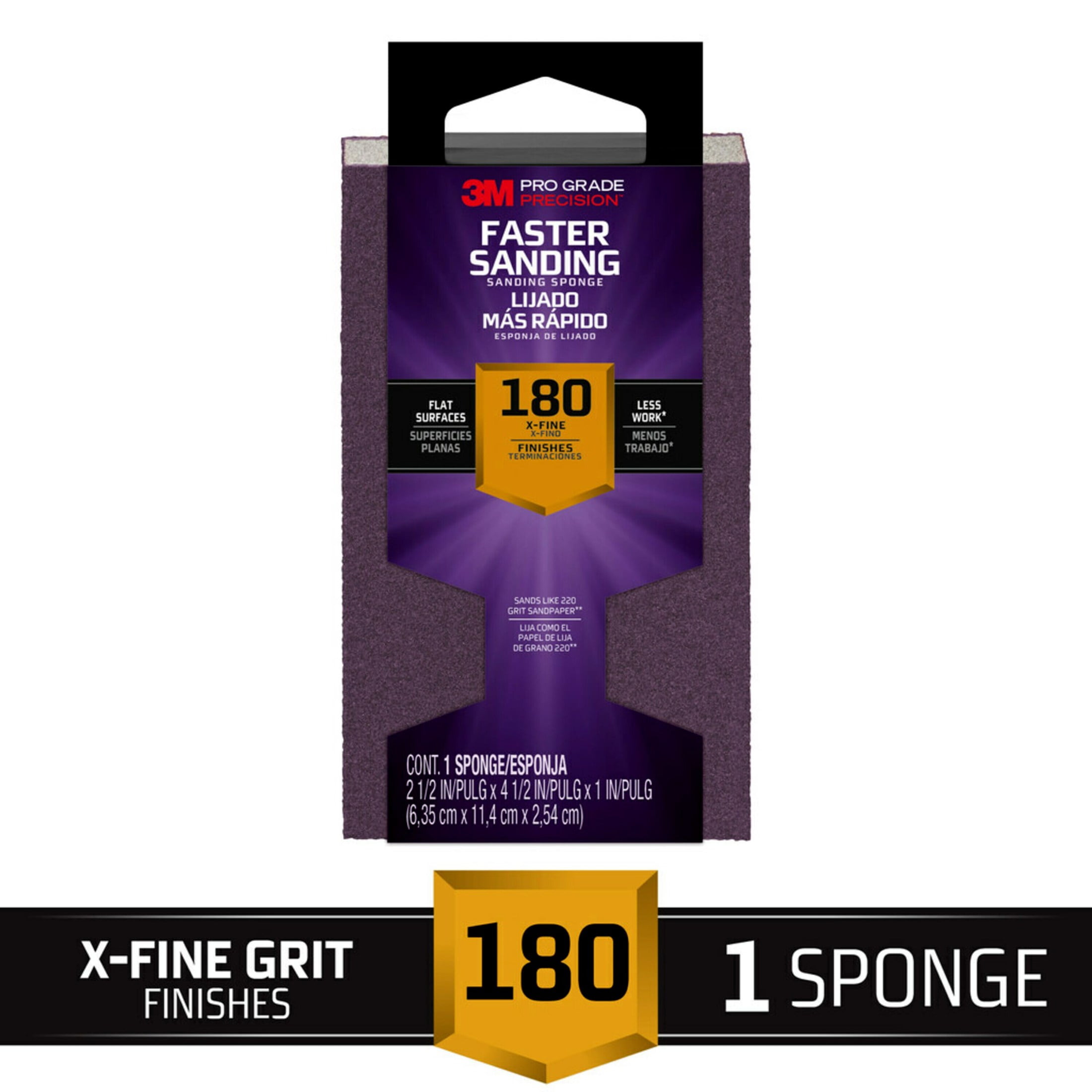 3M Pro Grade Precision Sanding Block, Faster Sanding, 2.5 in. x 4.5 in ...