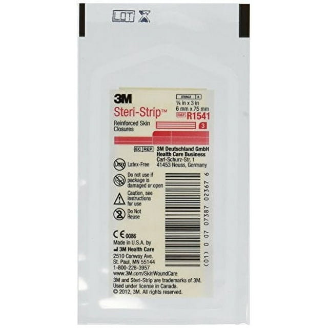3M R1541 Steri-Strip Skin Closure Strips - 1/4" x 3" - Pack of 10 ...