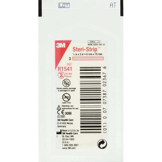3M R1541 Steri-Strip Adhesive Skin. Closures ¼ in. x 3 in. (Set of 20 ...