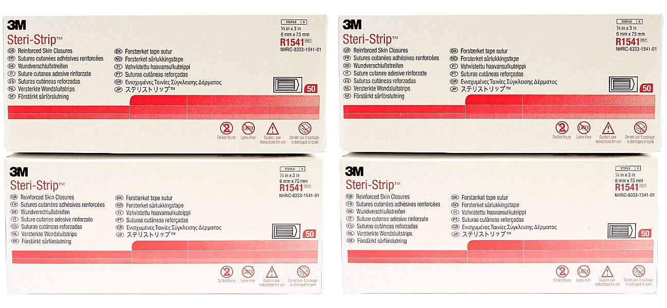 3M R1541 Steri-Strip Skin Closure Strips - 1/4" x 3" - Case of 200 ...