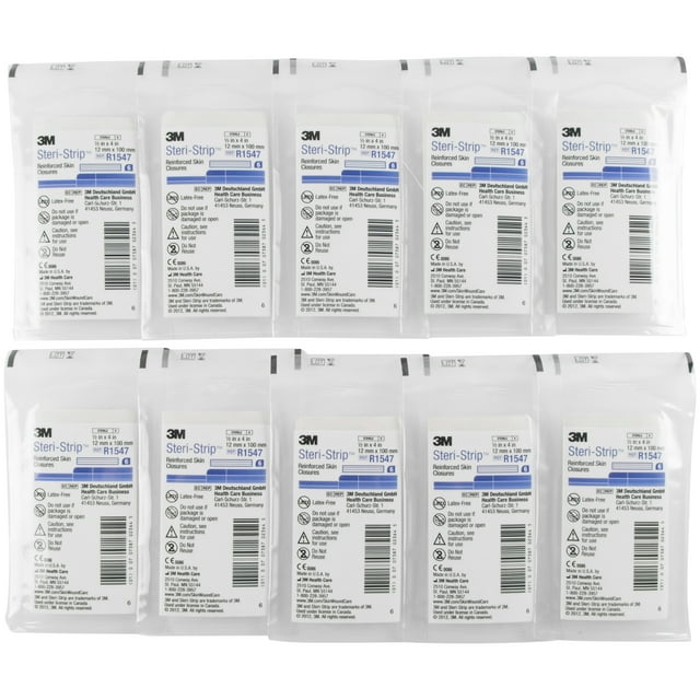 "3M R1547 Steri-Strip Medical Wound Adhesive Skin Closure Strips - 1/2 ...