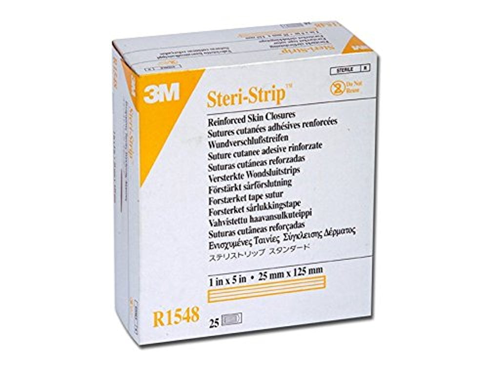 3M R1548 Steri-Strip Skin Closure Strips - 1" x 5" - Box of 25 ...