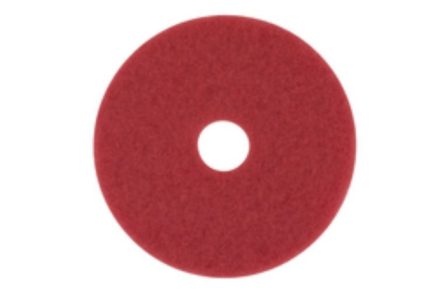 3M Red Buffer Pad 5100, 16" Floor Buffer, Machine Use (Case of 5 ...