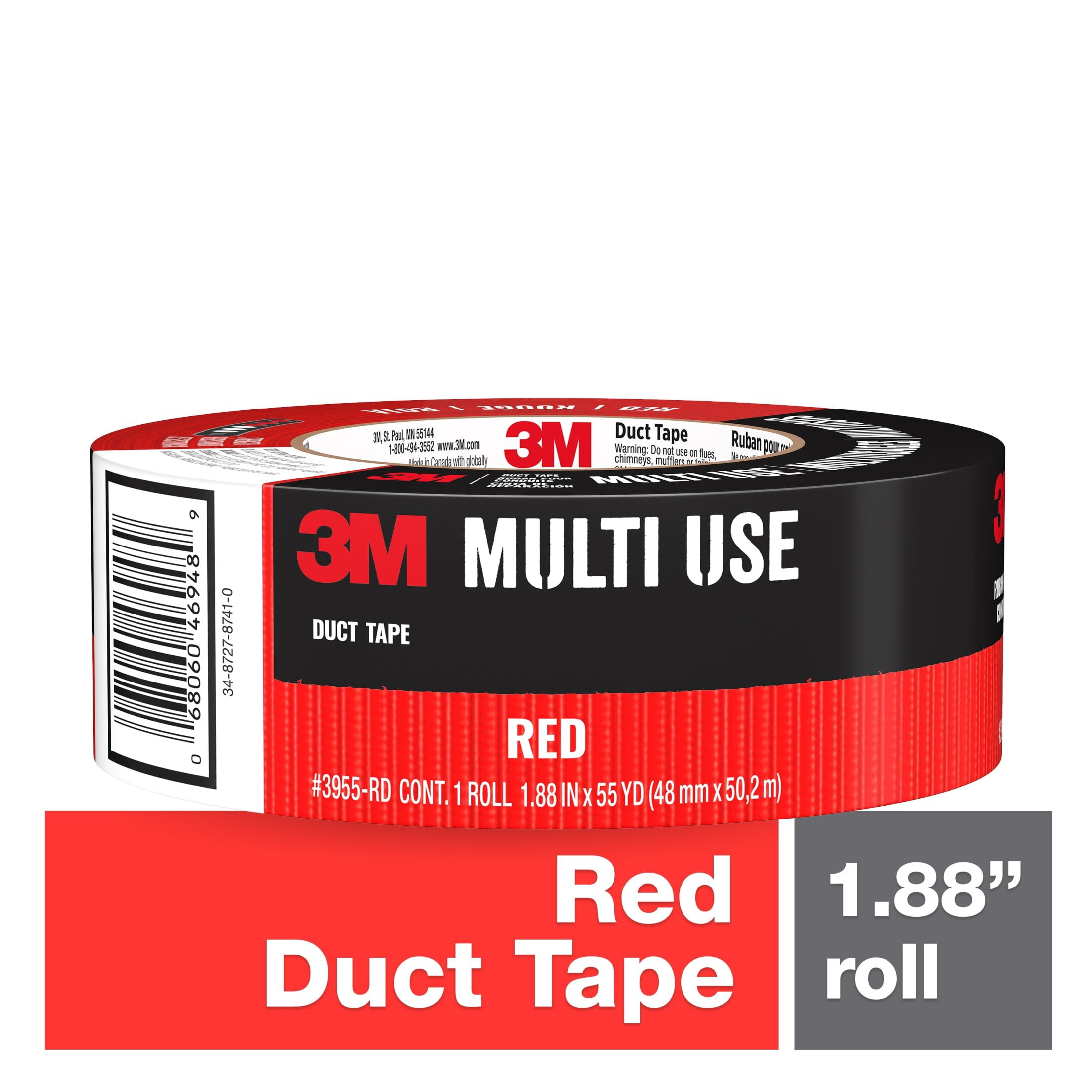 3M Water Resistant Red Duct Tape, 1.88 inches x 55 yards, 1 Roll ...