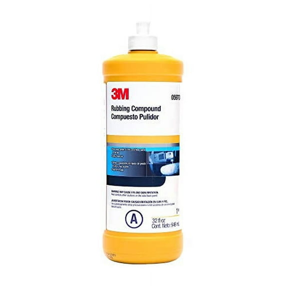 3M Rubbing Compound, 05973, Liquid Formula,1 qt (32 fl oz/946 mL ...
