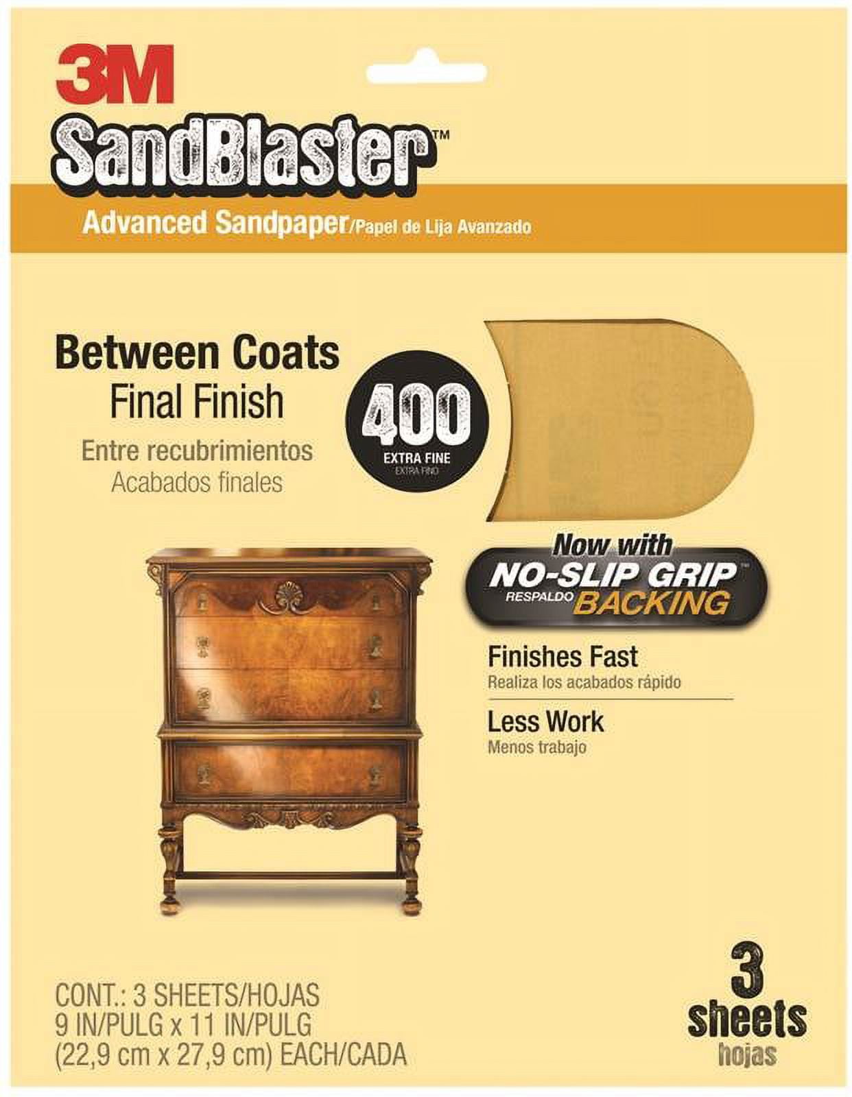 3m High Performance Sandpaper 400 Grit Gold Pack of 10 - Walmart.com