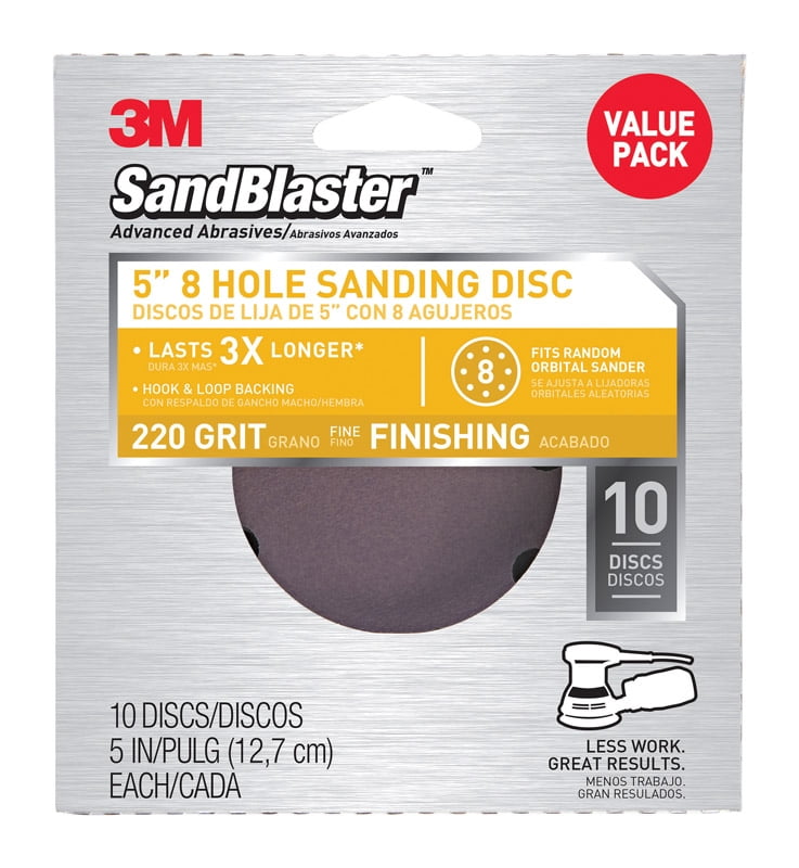 3M SandBlaster 99525ES Heavy-Duty Sanding Disc 220-Grit Fine Grade ...