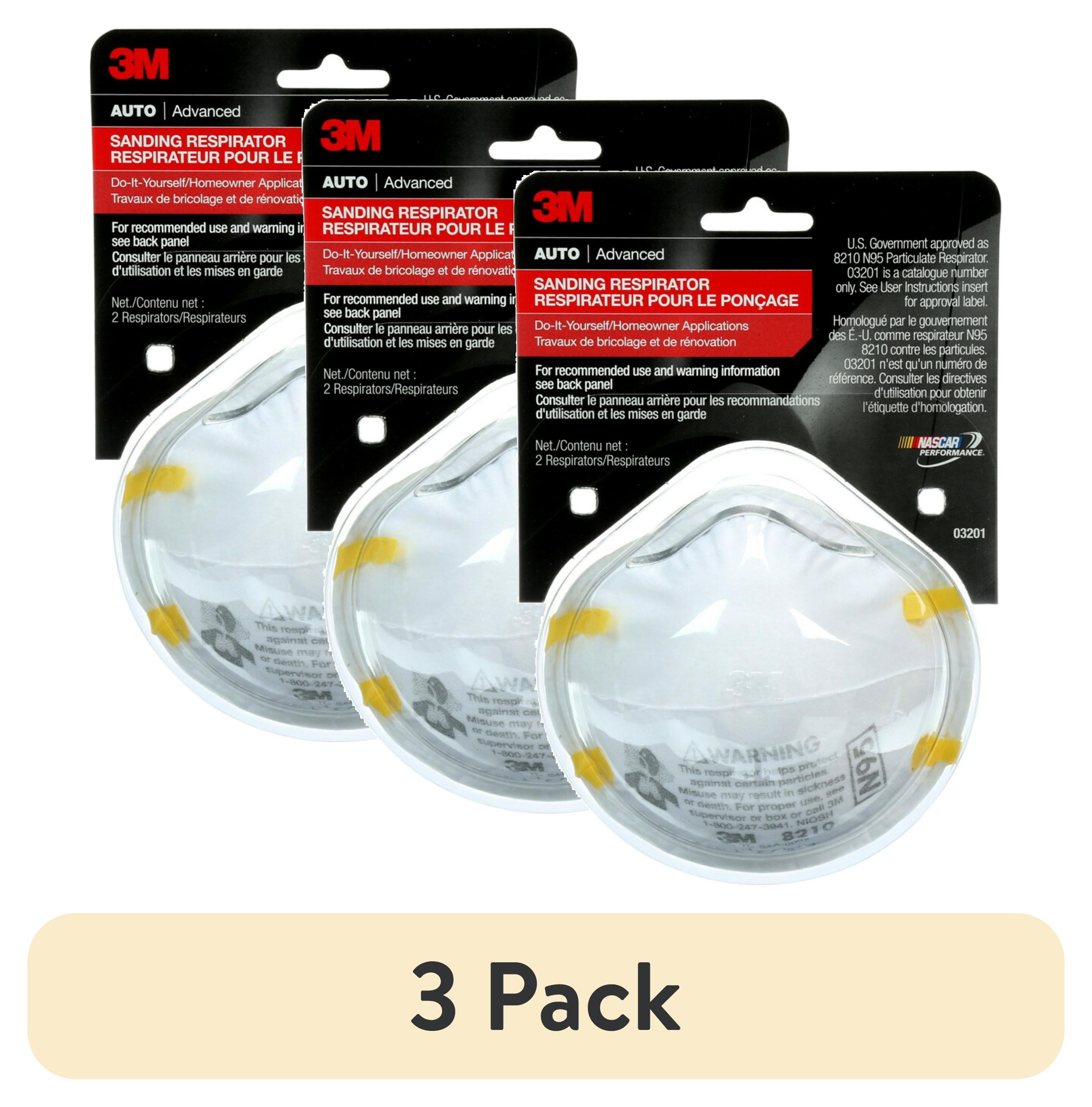 (3 pack) 3M Sanding Respirator, 03201, 2/Pack - Walmart.com