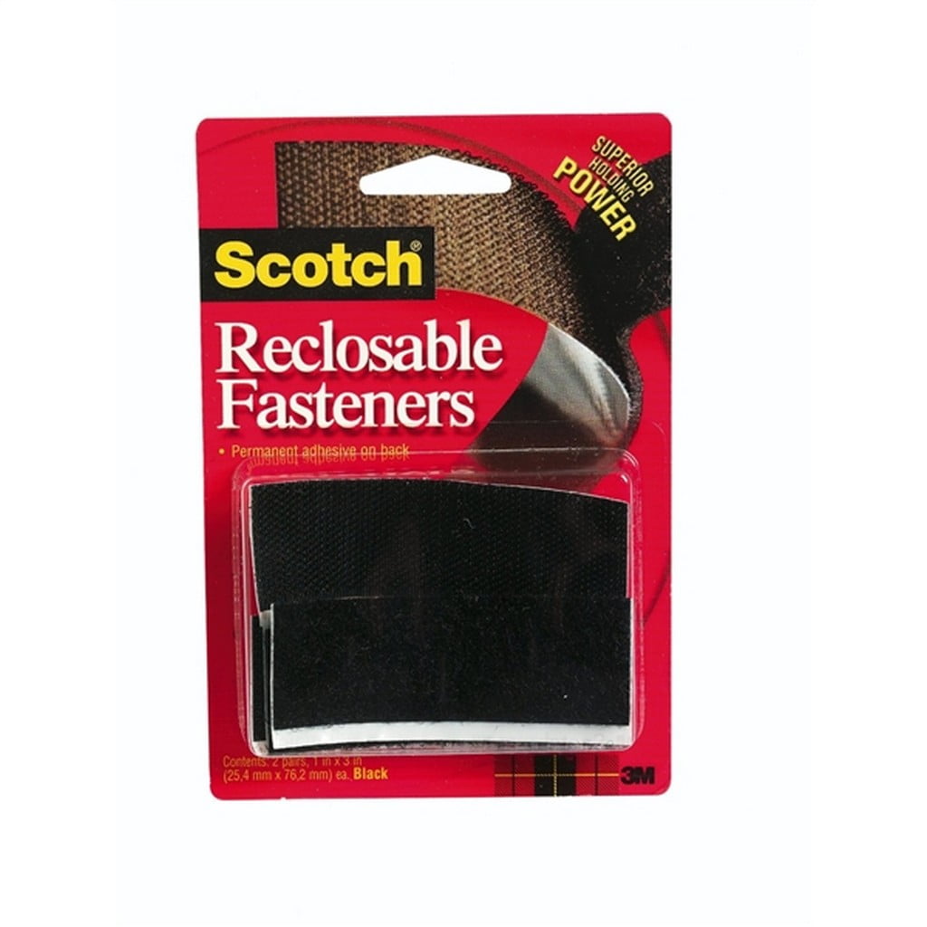 3M Scotch 1" X 3" Reclosable Fasteners 2 Sets, Black Rf7731 - Walmart.com