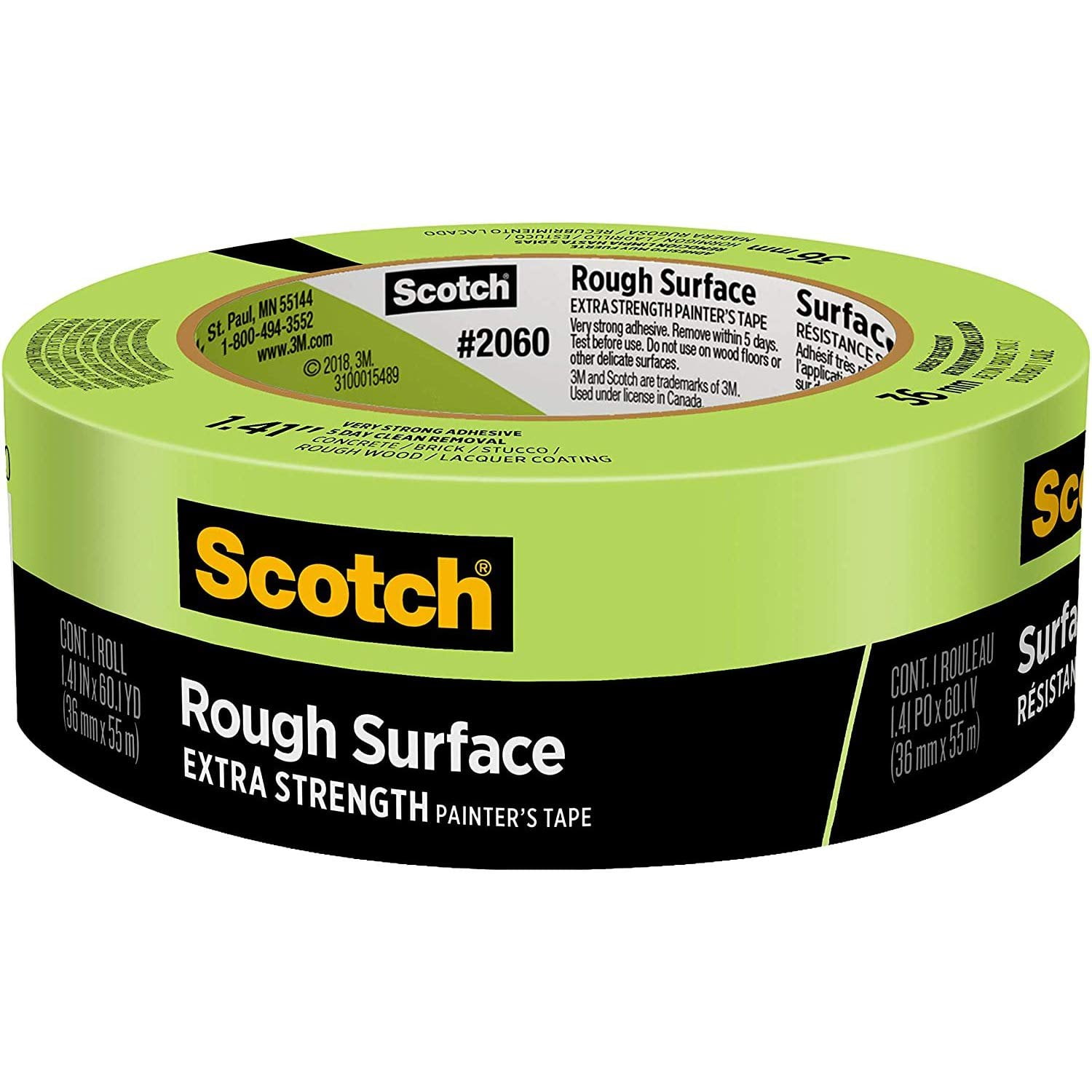 3M Scotch 2060 Crepe Paper Lacquer Painters Masking Tape, 24 lbs/in ...