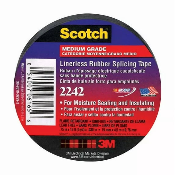 3M Scotch 3/4 In. W X 15 Ft. L Black Rubber Electrical Tape - Walmart.com