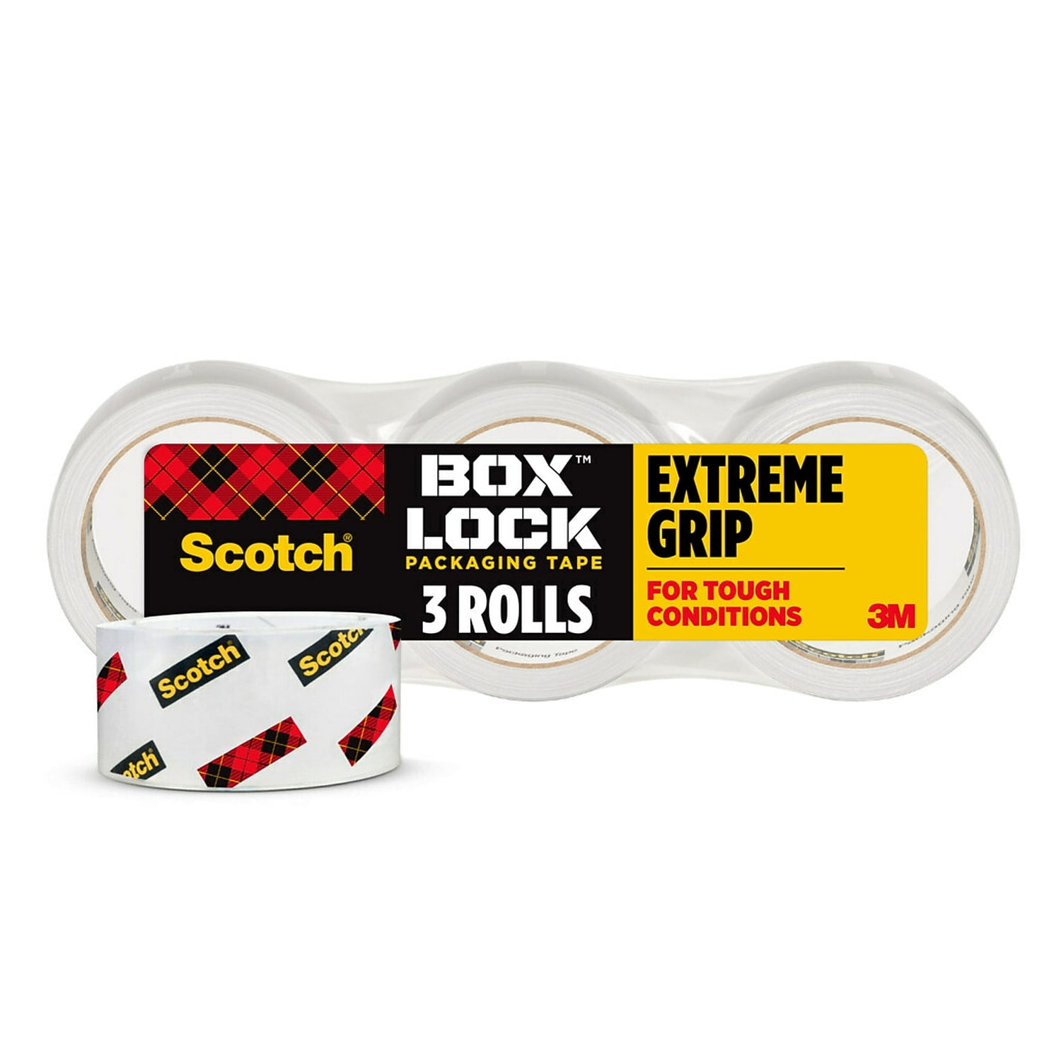 Scotch Box Lock Packaging Tape, 3 Rolls, 1.88 in x 54.6 yd, Extreme ...