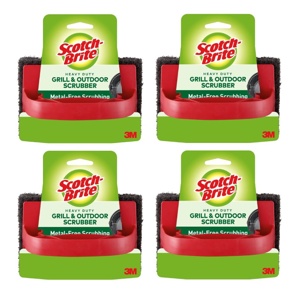 3M Scotch-Brite Heavy Duty Grill Scrubber Plastic with Synthetic Fibers ...