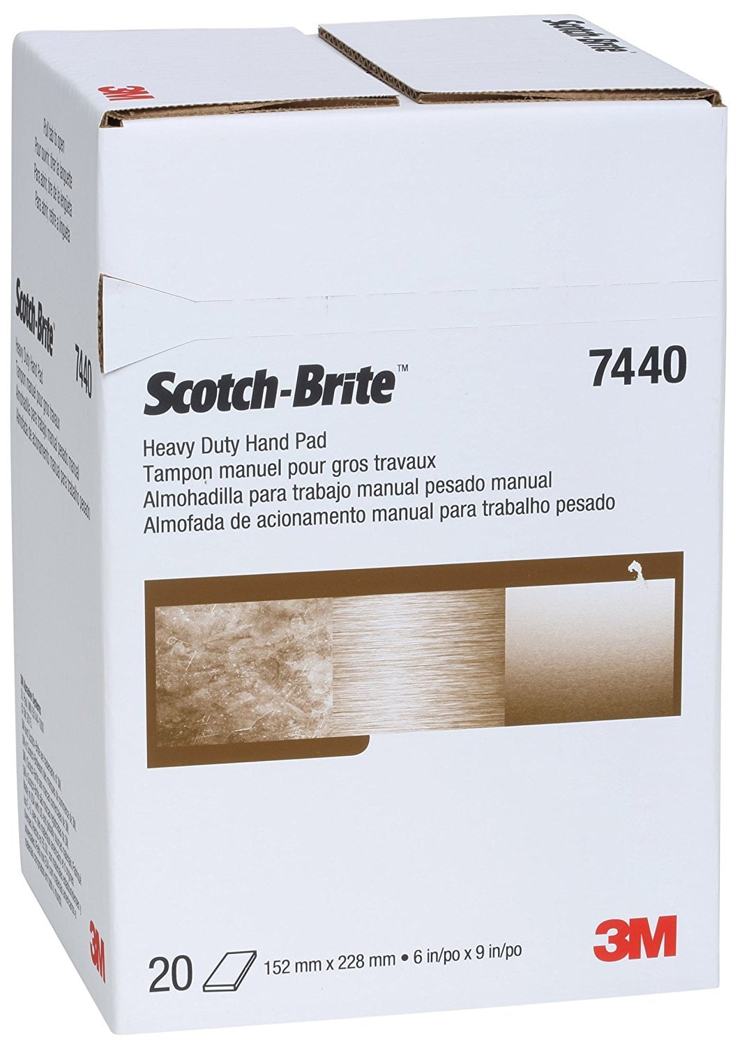 3M Scotch-Brite Heavy Duty Hand Pad 7440, 6 in x 9 in, Pack of 20 ...