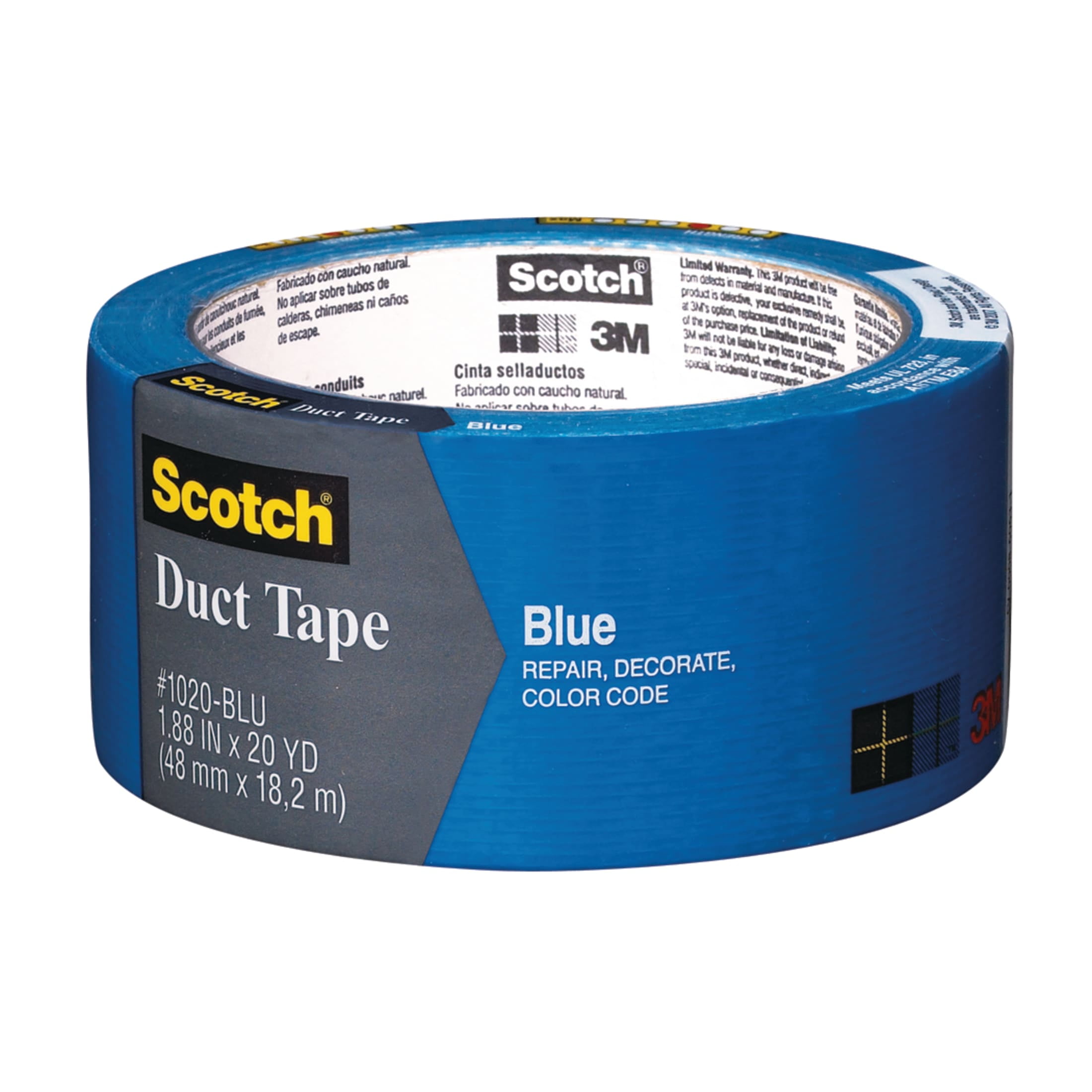 3M Scotch Colored Duct Tape, 1.88 in x 20 yds., Blue - Walmart.com