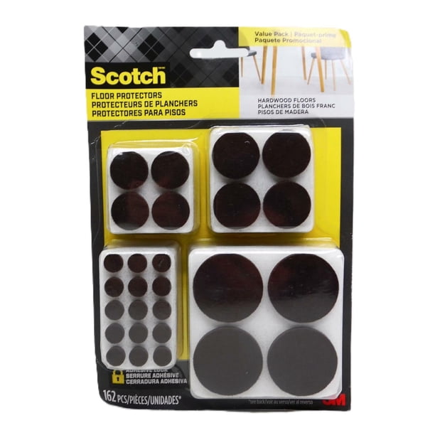 3M Scotch Felt Self Adhesive Protective Pad Brown Round Assorted in. W ...
