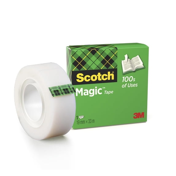 3M Scotch Magic 810 Transparent Tape - 19 mm Roll - 1 Roll, 19Mmx33M ...