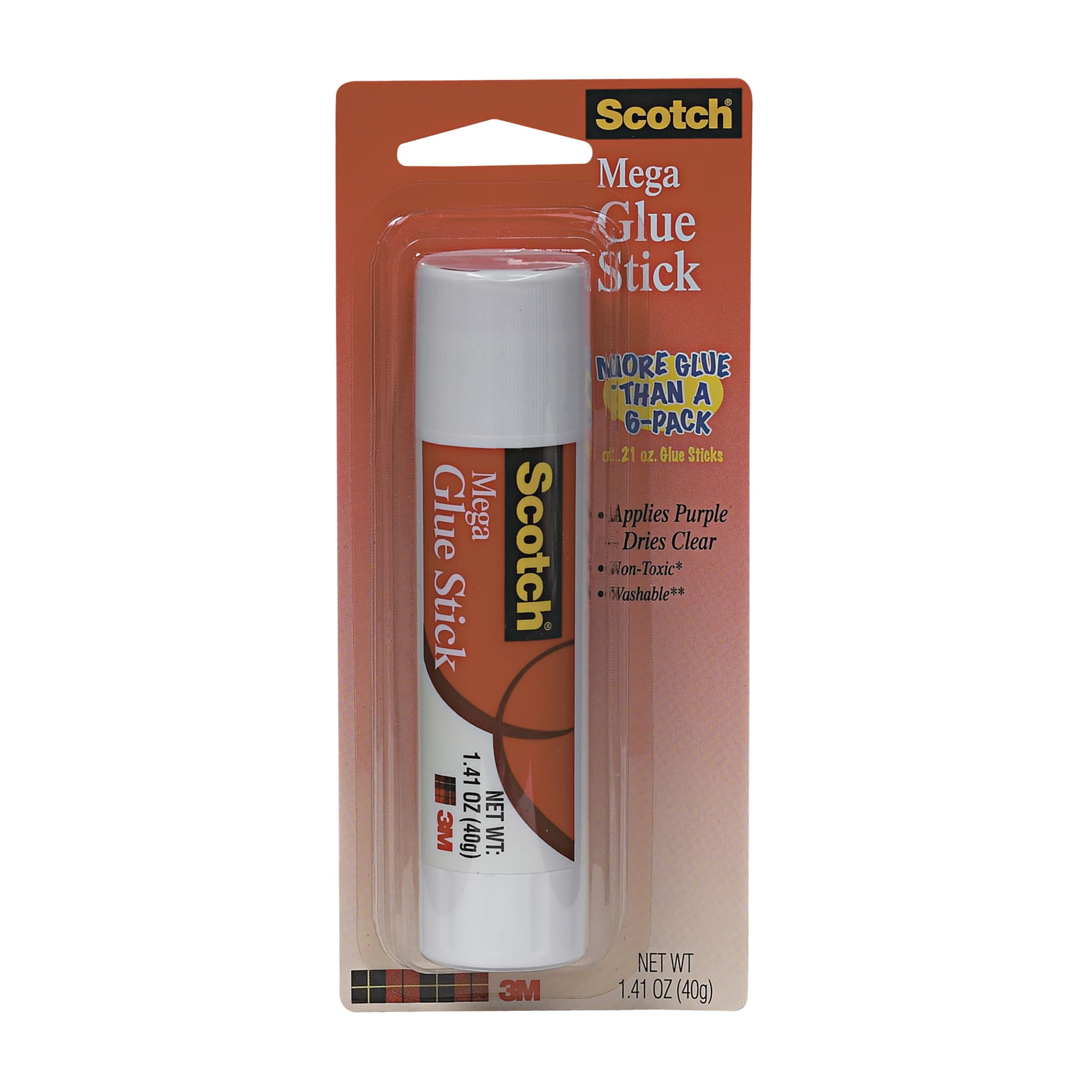 3M Scotch Mega Glue Stick, 1.41 oz, Purple Dries Clear, Scrapbooking ...