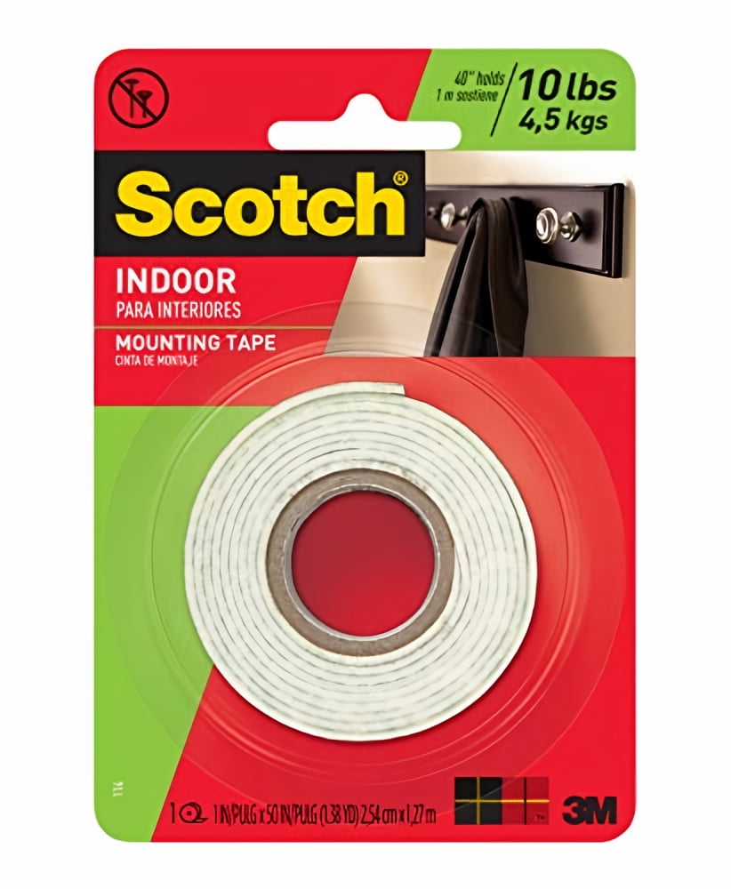 3M Scotch Mounting Tape 114, Heavy Duty, 1 inch X 50 inches (Pack of 10 ...