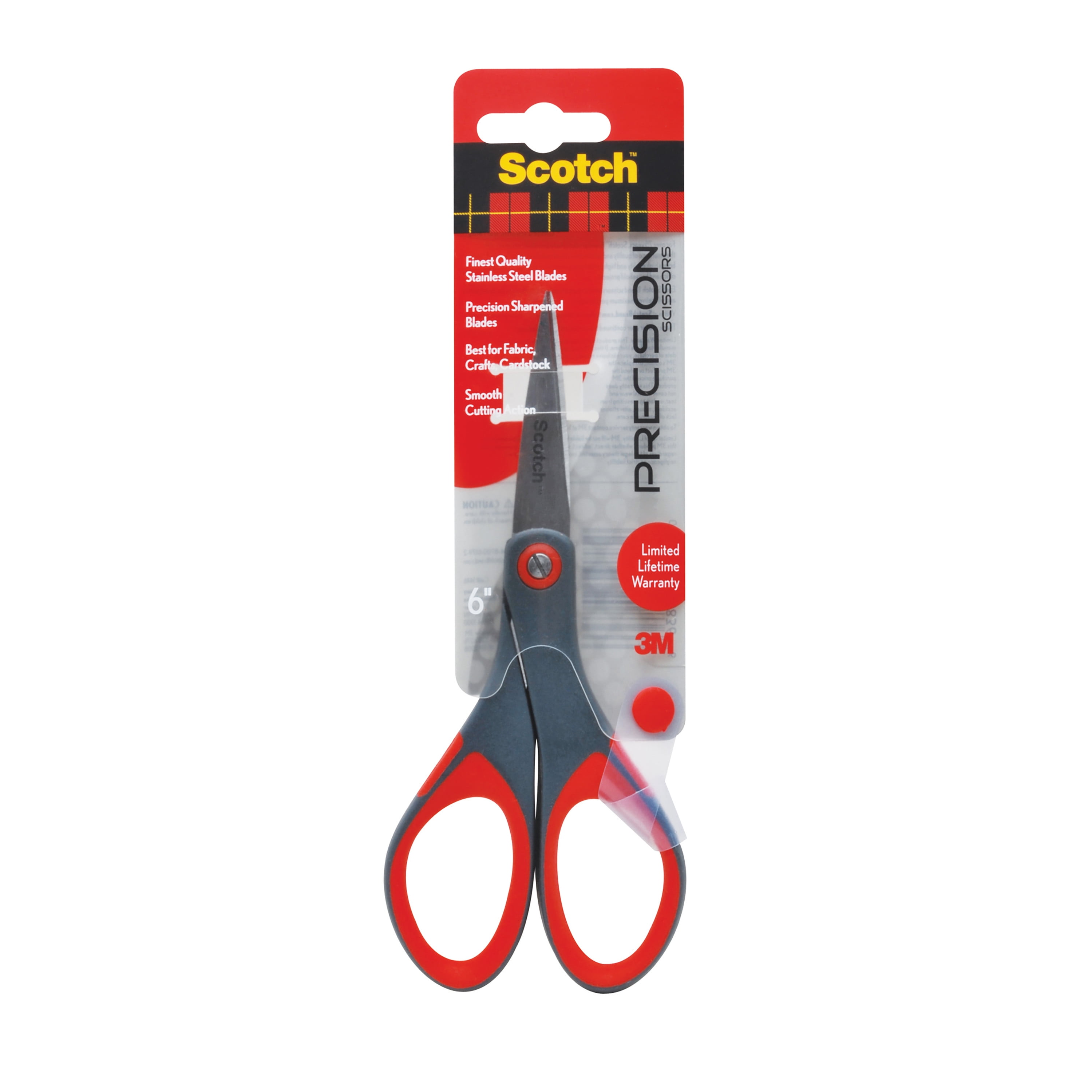 3M Scotch Precision Scissors with 6" Blades, Red - Walmart.com