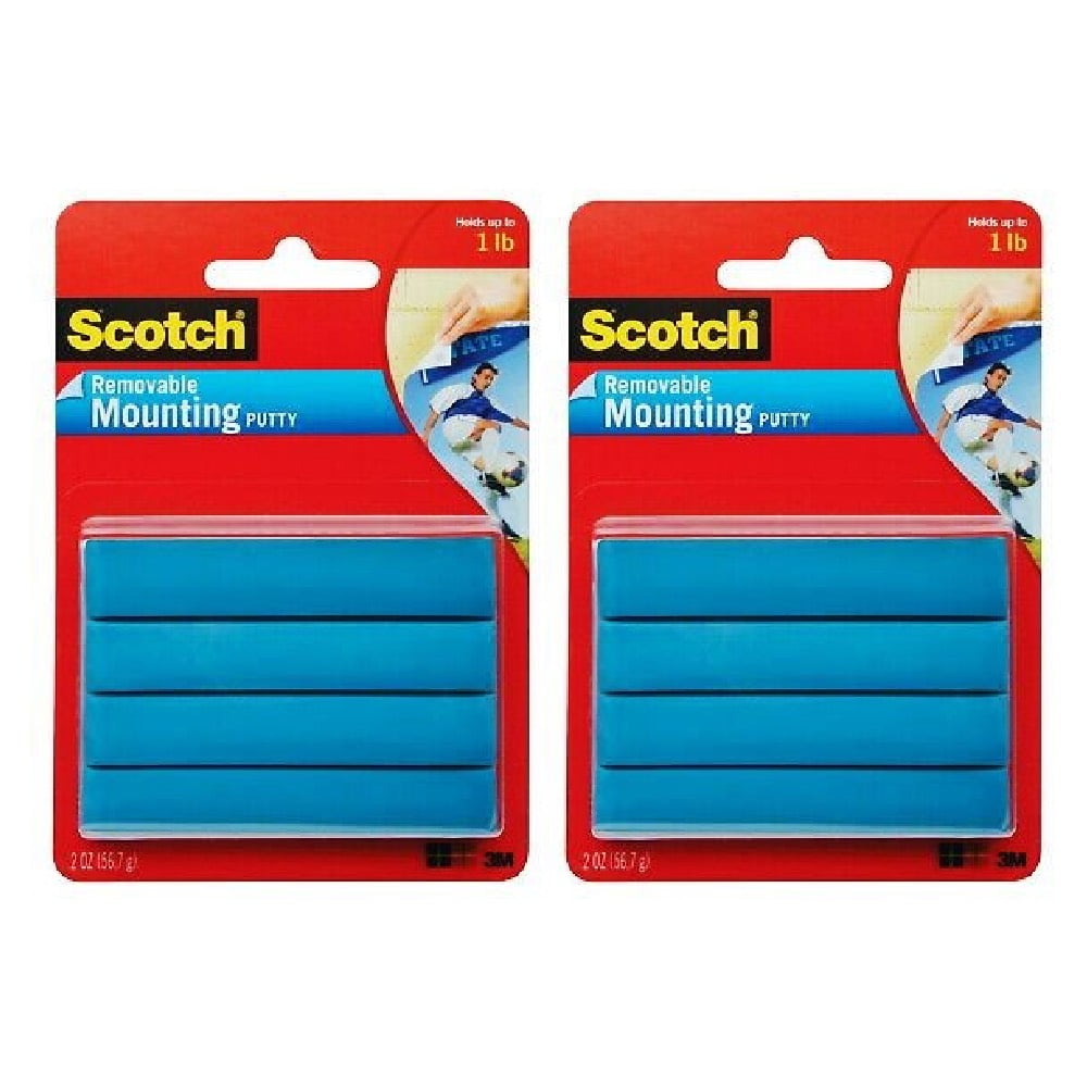 3M Scotch Removable Mounting Putty 2 oz Blue, 2 Pack - Walmart.com