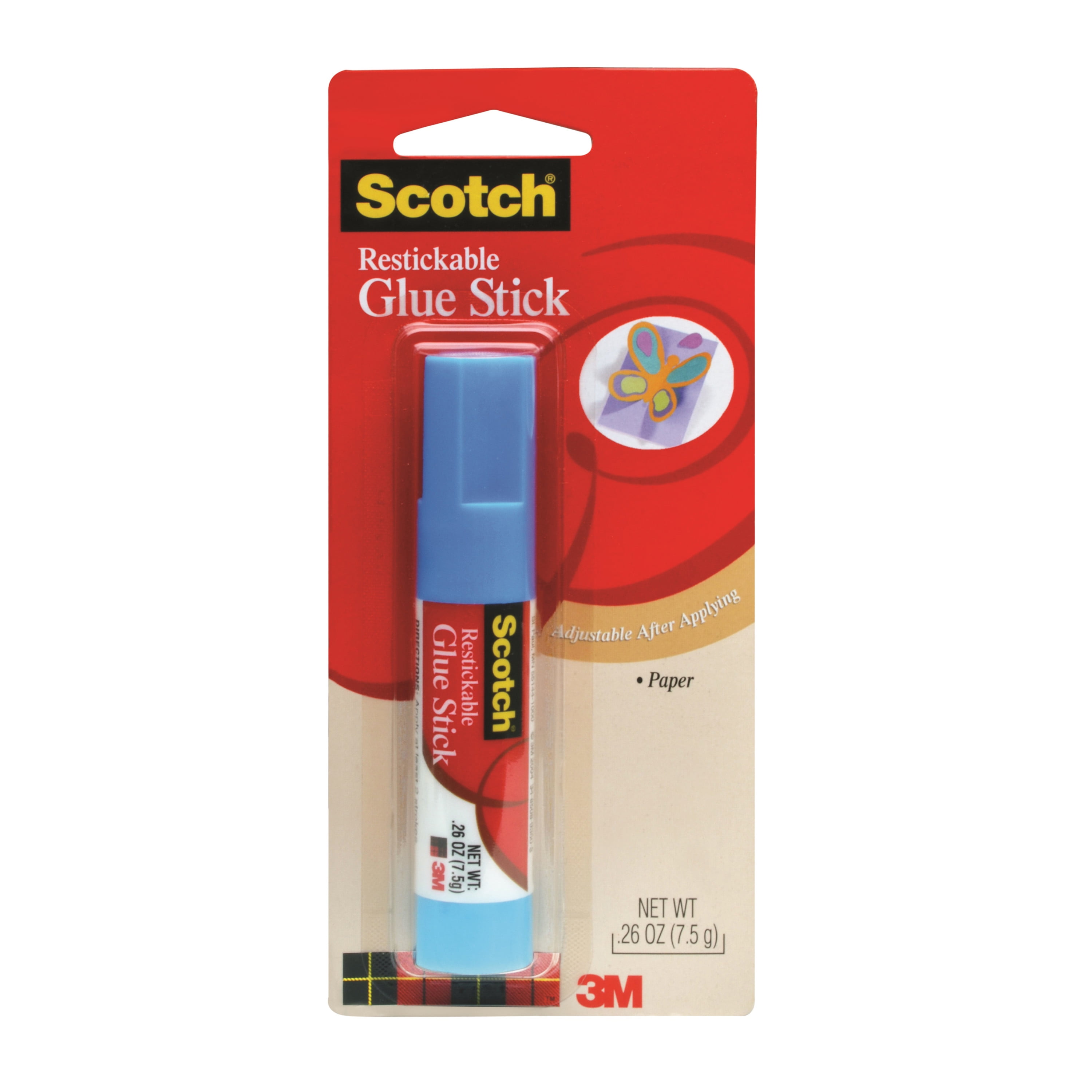 3M Scotch Restickable Glue Stick, .20 oz. - Walmart.com