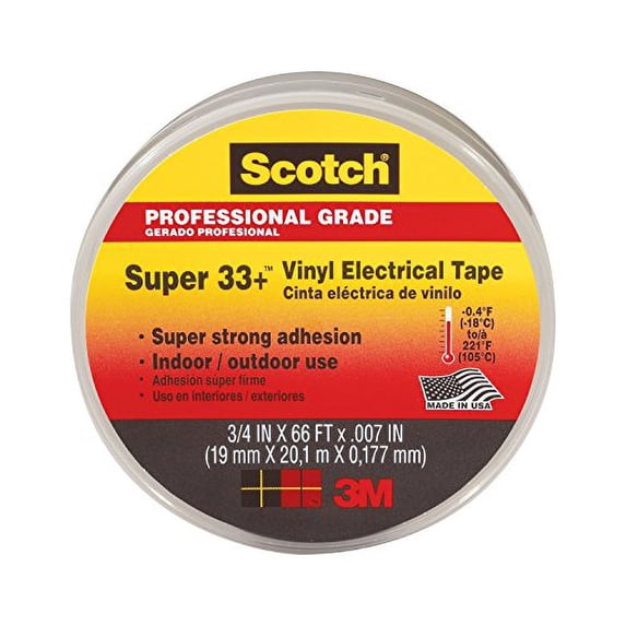 3M Scotch Super 33+ Vinyl Electrical Tape, .75-Inch by 66-Feet, 4-PACK ...