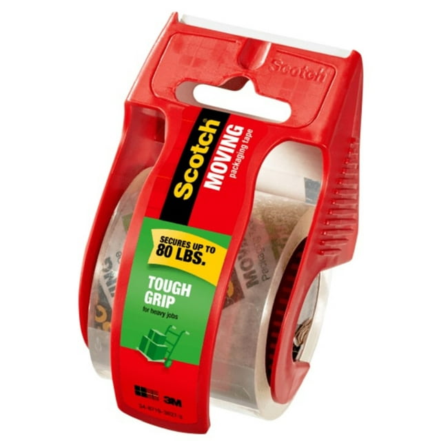 3M Scotch Tough Grip Moving Packing Tape with Dispenser (Pack of 2 ...
