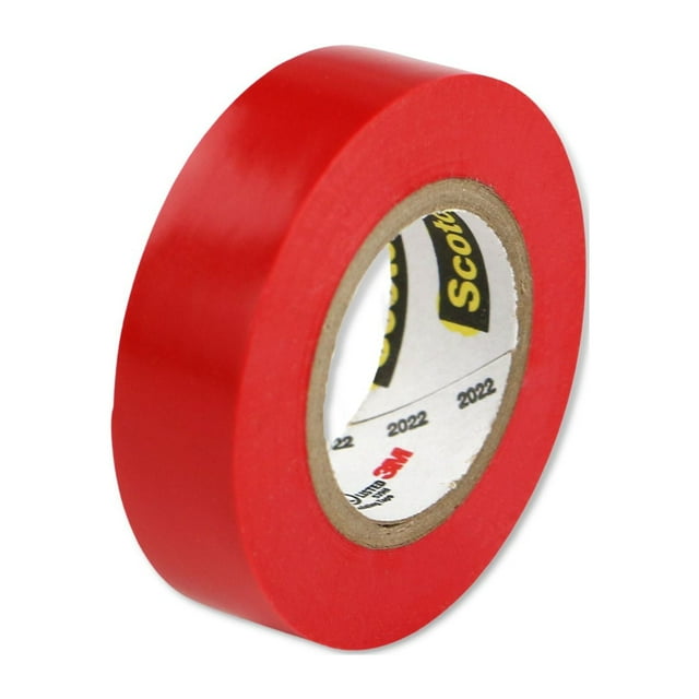 3M Scotch® Vinyl Elec Color Coding Tape 35, 1/2" x 20 ft, Red, 1 RL ...