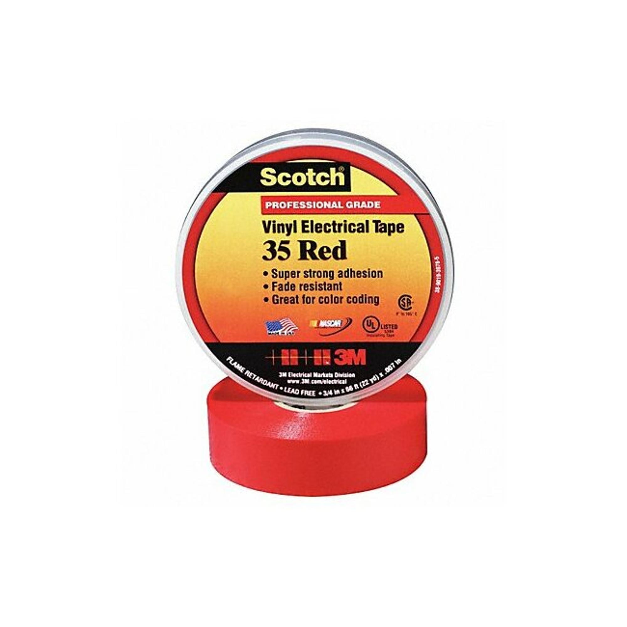 3M Scotch Vinyl Elec Color Coding Tape 35 1 2 X 20 Ft Red 1 RL 500 3M Scotch Vinyl Elec Color Coding Tape 35 1 2 X 20 Ft Red 1 RL 500