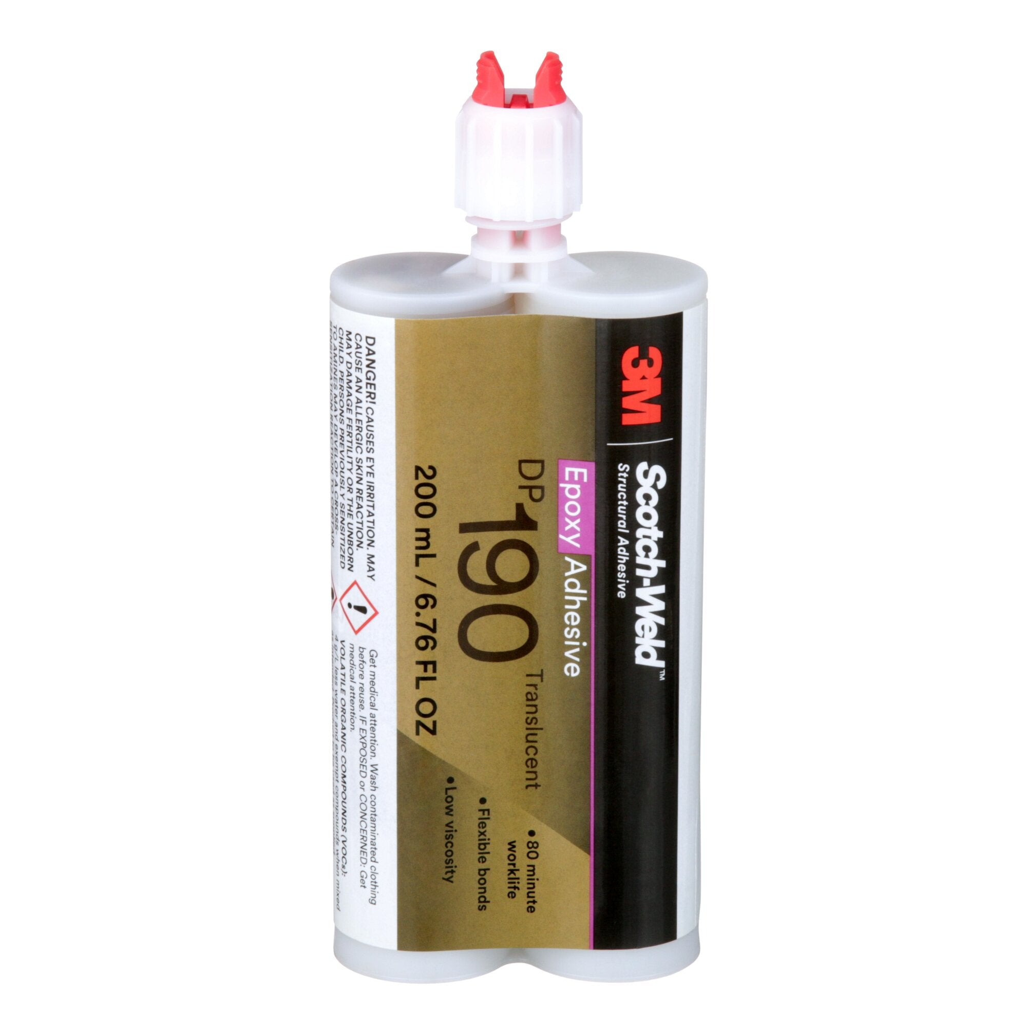3M Scotch-Weld Epoxy Adhesive DP190, Translucent, 200 mL Duo-Pak ...