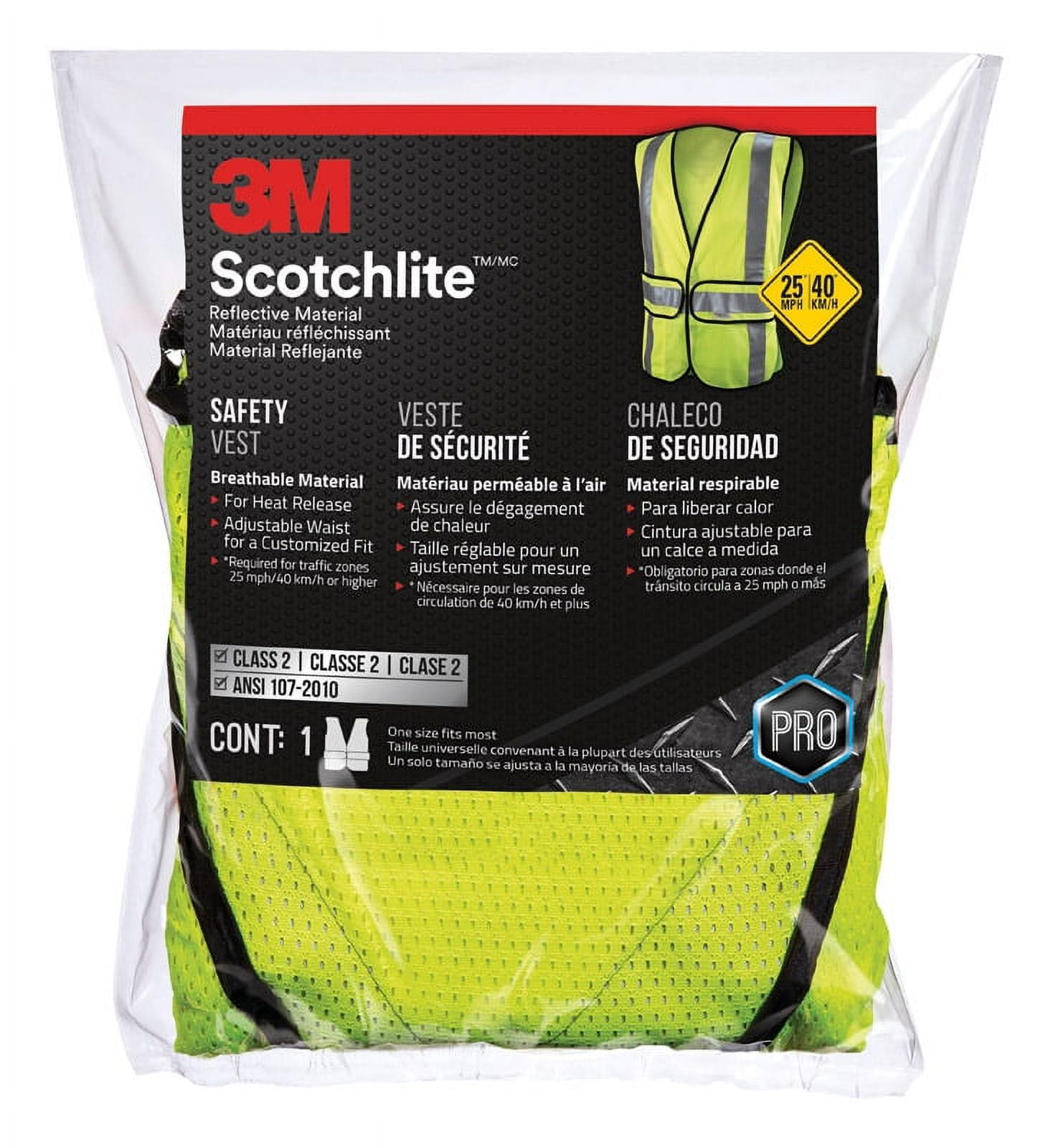 3M Scotchlite Reflective Polyester Mesh Safety Vest with Reflective ...