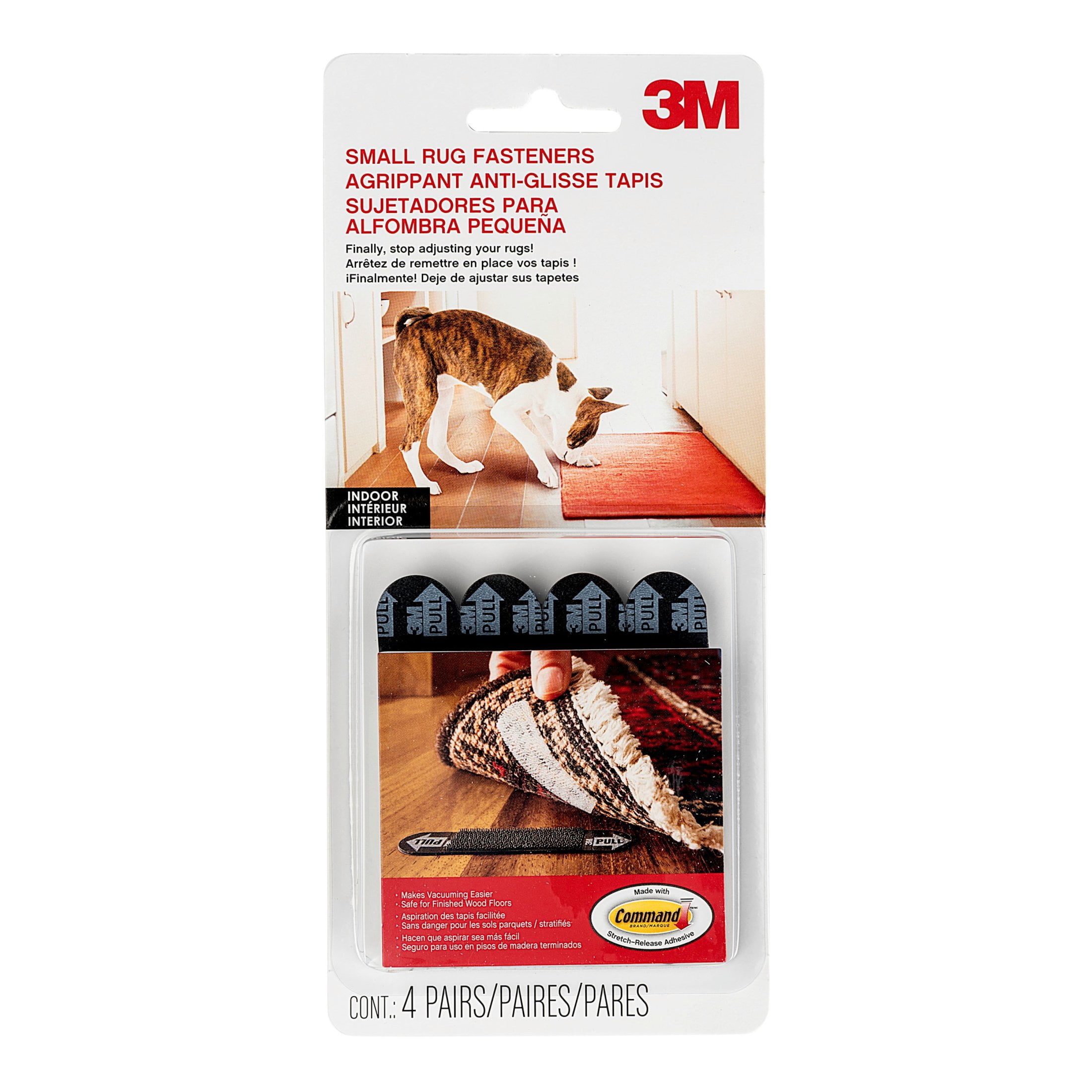 3M Command Small Rug Gripper 4 Pairs Secure Adhesive Fit Floor ...