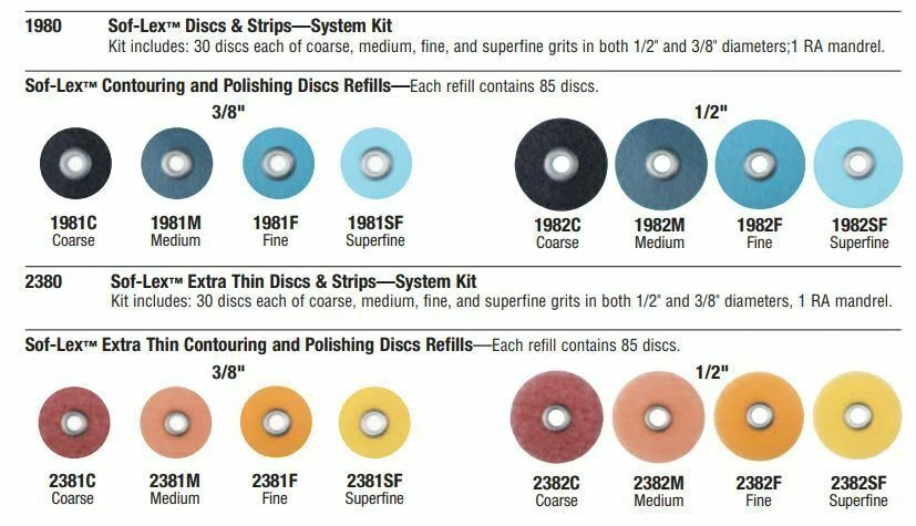 3M Sof-Lex Thin & Extra Thin Contouring and Polishing Disc Refill ...