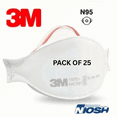 3M 1870+ N95 Particulate Respirator Mask, NIOSH Approved, Fluid ...