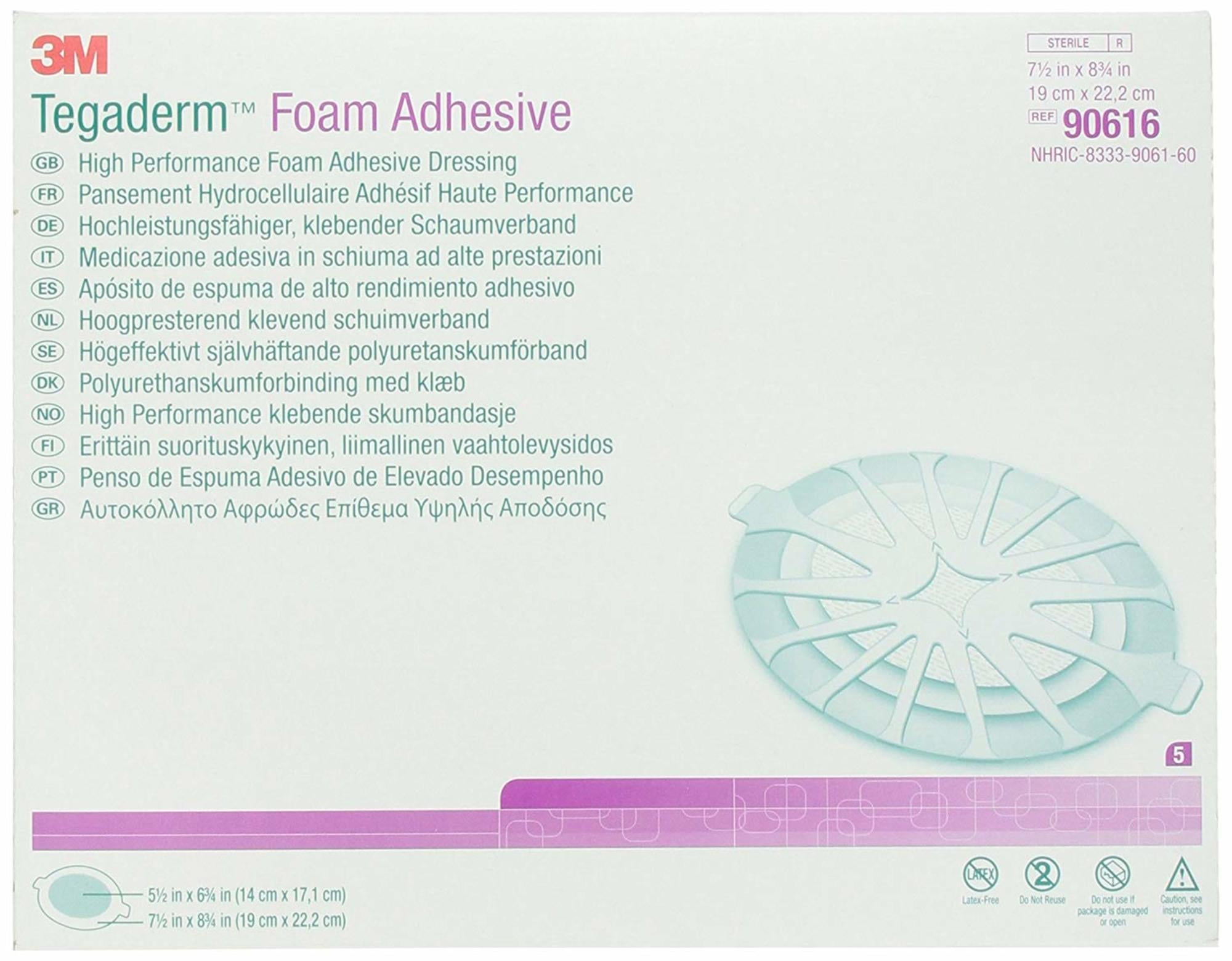 3M Tegaderm Foam Dressing, 7-1/2 X 8-3/4 Inch, Adhesive Border, Sterile ...