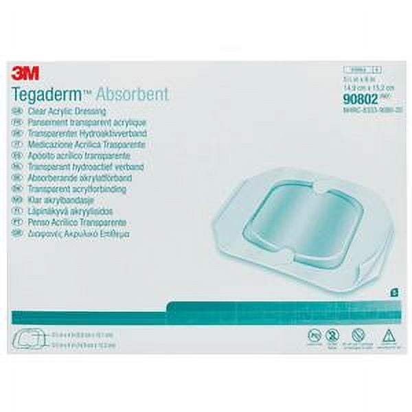 3M Tegaderm Clear Absorbent Acrylic Dressing Medium, 4-2/5'' x 5'' Oval ...
