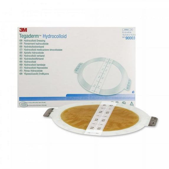 3M Tegaderm Hydrocolloid Dressing, 5-1/8 x 6 Inch, Oval, 5 Count ...