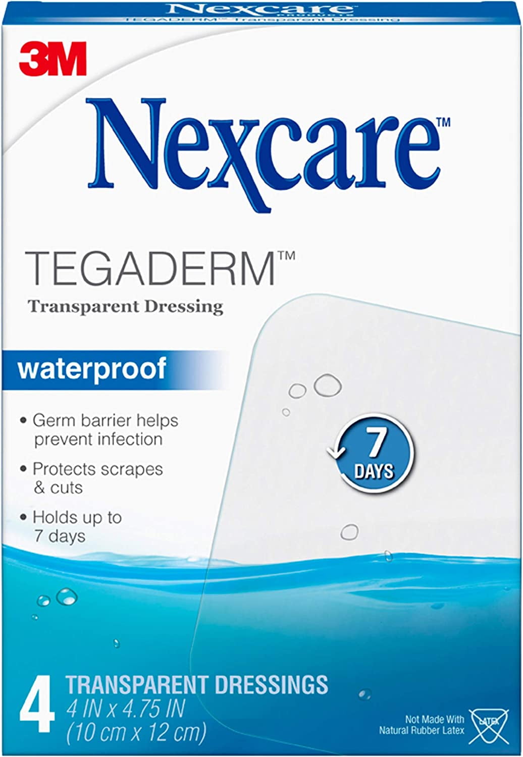 3M Tegaderm Nexcare Transparent Dressing 4" x 4 3/4" 4 Ct 2 PK ...