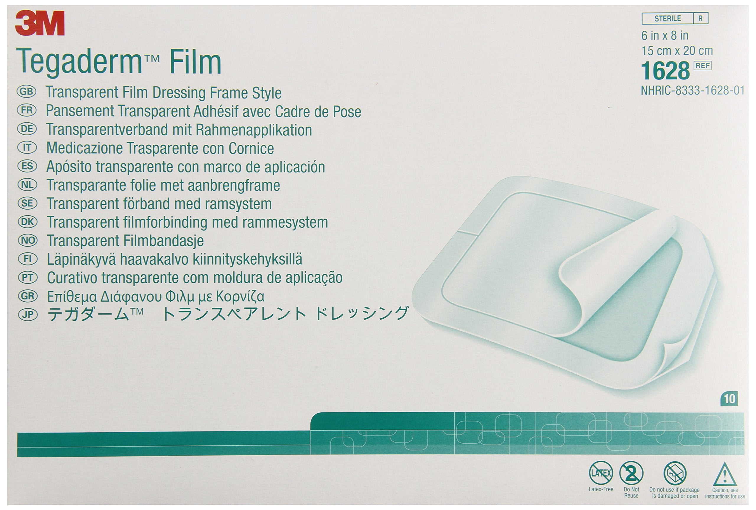 3M Tegaderm Transparent Dressing-6 inch x 8 inch-Box of 10#1628 HSA/FSA ...