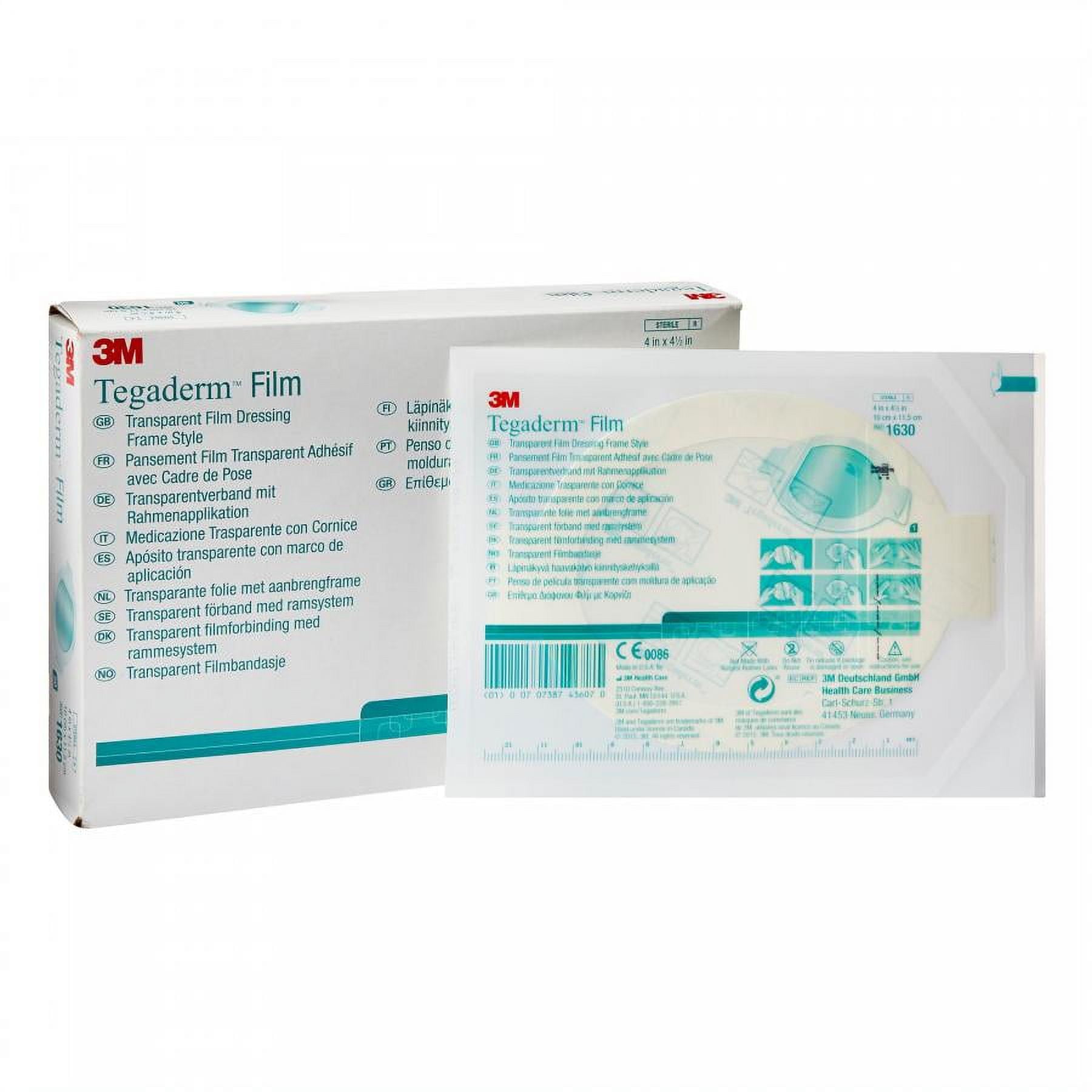 3M Tegaderm Transparent Film Dressing, 4 x 4.5 Inch, Oval, 50 Count ...
