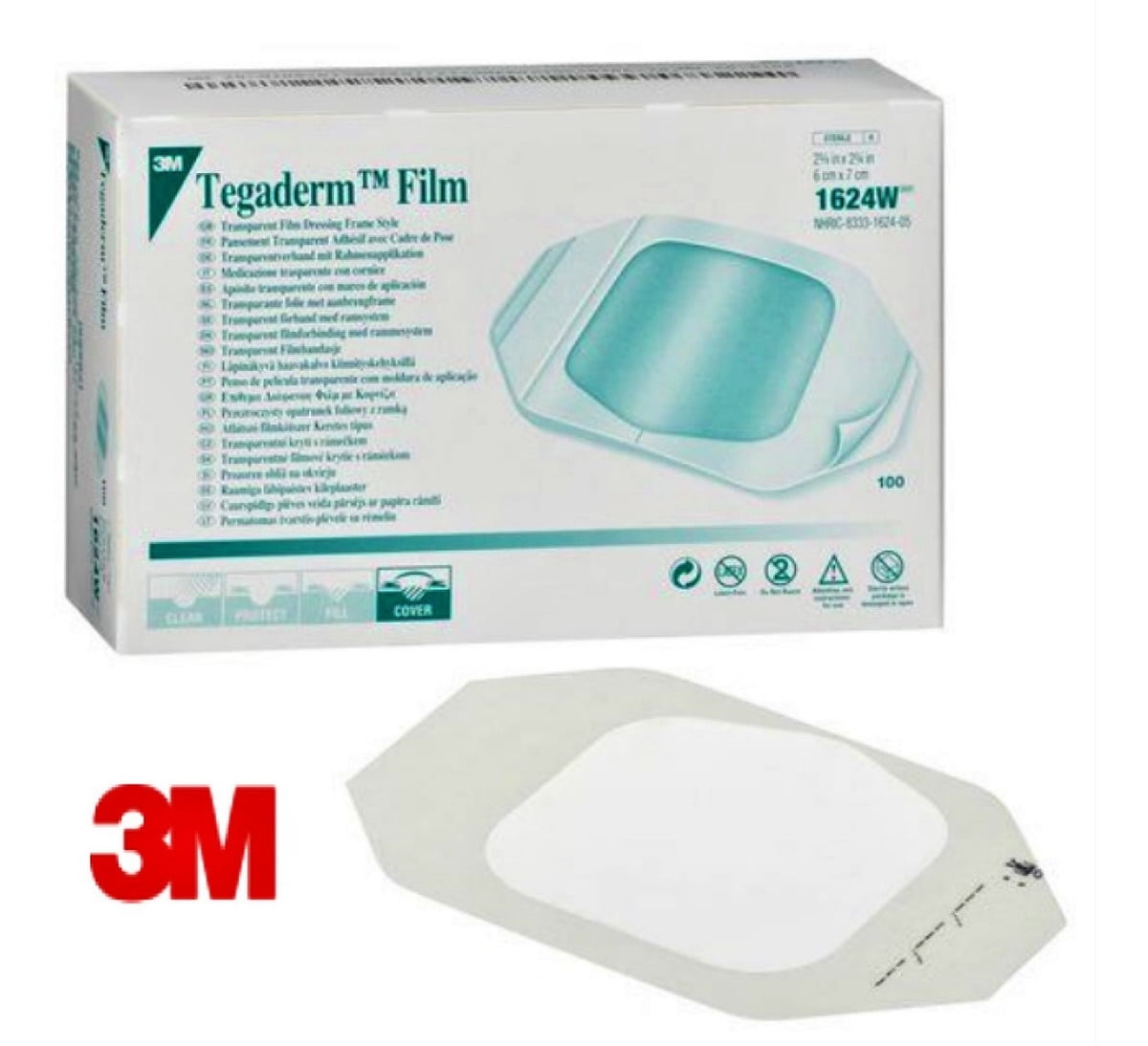 3M Tegaderm Transparent Film Dressing Frame Style, 2-3/8 in x 2-3/4 in ...