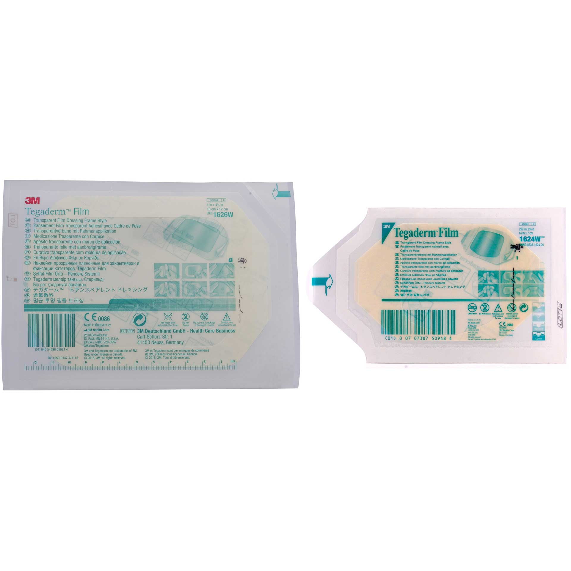 3M Tegaderm Transparent Film Dressing Multipack - 4" x 4-3/4" and 2-3/8" x 2-3/4" - 10 of Each ...