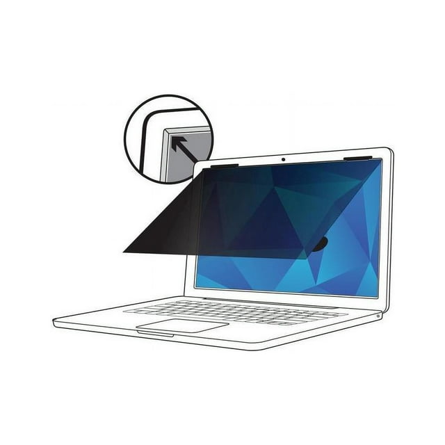 3M Touch 14" Laptop Privacy Filter COMPLY Flip Attach 16:10 Matte Black ...