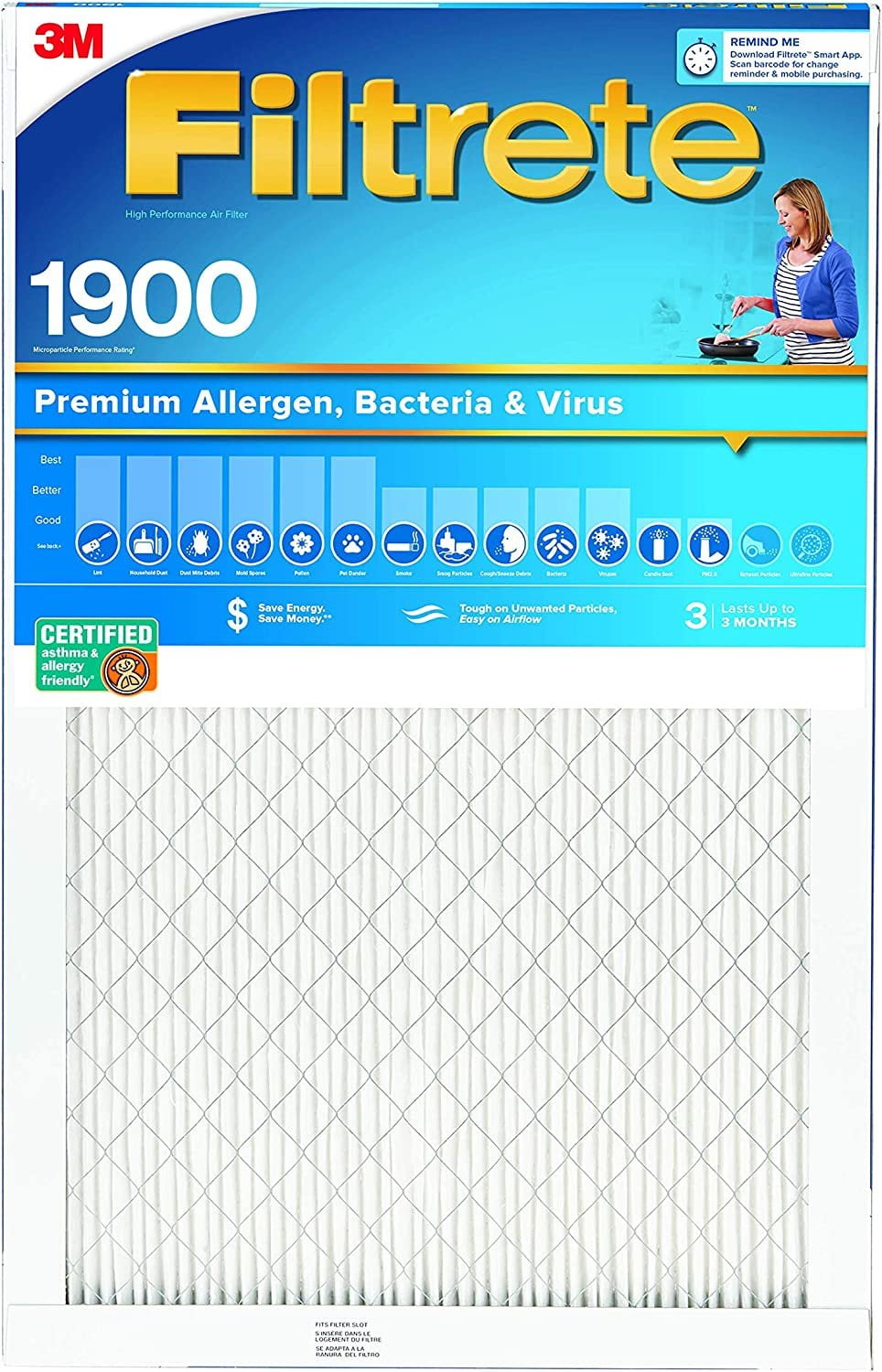 3M UA00DC-6 Filtrate Ultimate Allergen Reduction Filter, 16" x 20" 1 ...